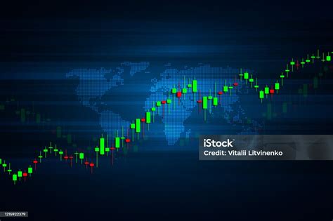 어두운 배경에 대한 비즈니스 및 금융 개념 보고서 및 투자에 대한 주식 시장 그래프 또는 외환 거래 차트 벡터 일러스트레이션 개념에 대한 스톡 벡터 아트 및 기타 이미지