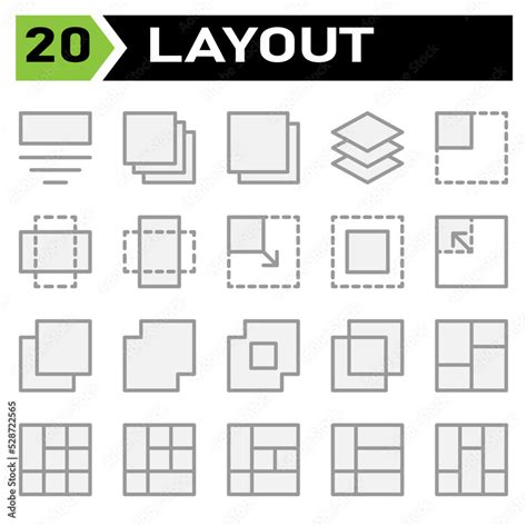 Layout Icon Set Include Layout Grid Dashboard Interface User Interface Align Template