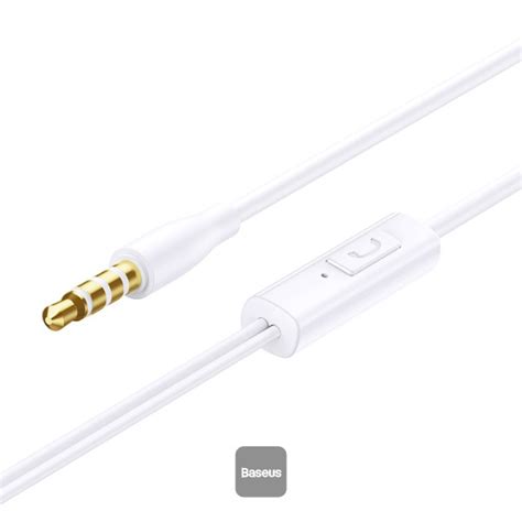 Baseus Encok Hz11 3 5mm Jack Wired Earphone Universal Headset In Ear Headphone With Mic White