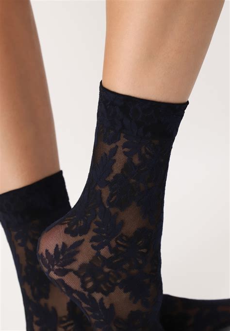 Floral Lace Effect Sheer Sock Oroblù