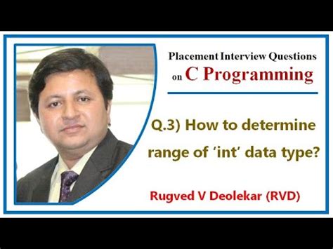 C Question How To Determine Range Of Int Data Type YouTube