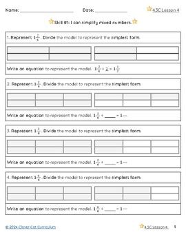 C Lesson Simplify Mixed Numbers And Improper Fractions TPT