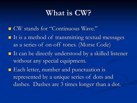 Ppt Explore Cw A Mini Class On Morse Code Transmission Powerpoint Presentation Id 6597084