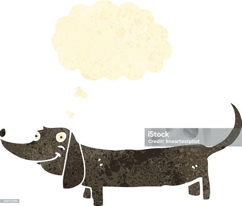 Ilustración De Dibujos Animados De Perro Salchicha Retro Y Más Vectores