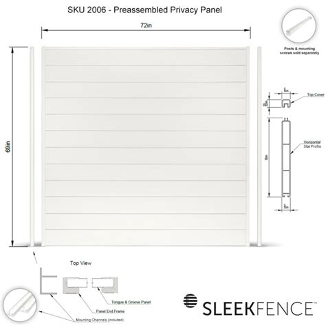 Modern Contemporary Metal Privacy Fencing 69 White Panel