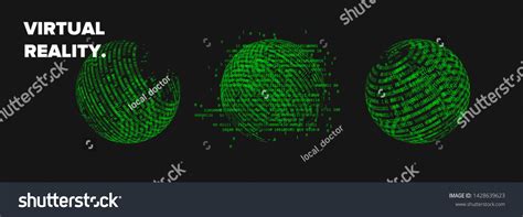 set 3d spheres made binary code stock vector royalty free 1428639623