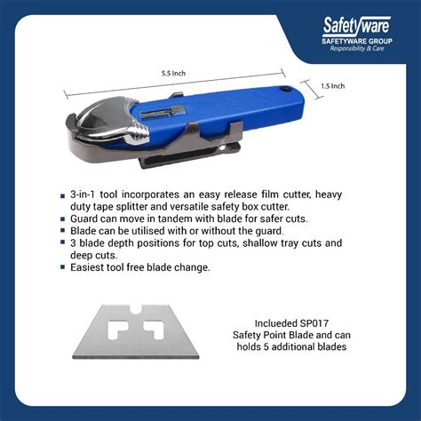 Pacific Handy Cutter S7 Premium Self Retracting Safety Cutter 3 In 1 Tool With Sliding Metal