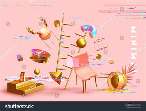Chaos Abstract Background 3d Objects Realistic Stock Vector Royalty Free 1389758630 Shutterstock