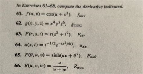 Solved In Exercises 53 58 Compute The Derivatives Chegg