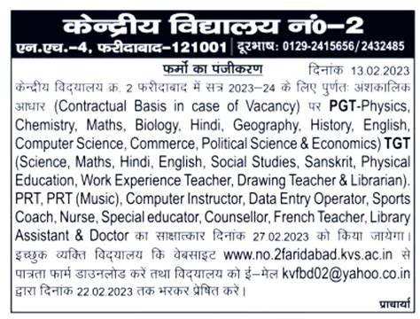 Kendriya Vidyalaya No2 Faridabad Teaching And Non Teaching Staff
