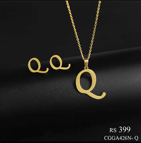 Alphabet Locket Set Q Rawayat Jewellery