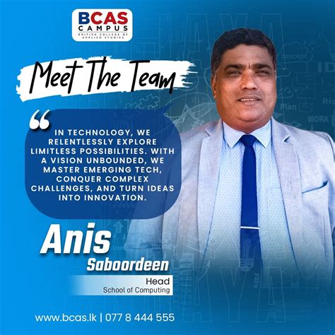 Bcas Campus On Linkedin Meettheteam