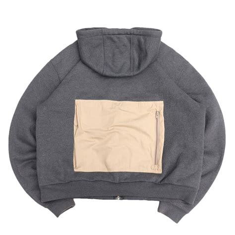 Carhartt Reworked Carhartt Rd Tactical Crop Zip Up Hoodie Dark Grey