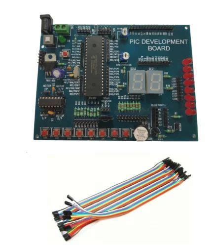 Microchip Pic16fxx Microcontroller Development Board With 35 Pin Wires