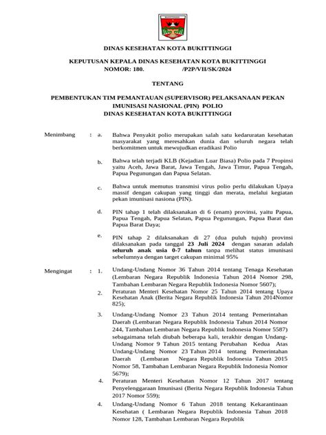 Revisis Sk Tim Pin Polio Pdf Pengembangan Diri