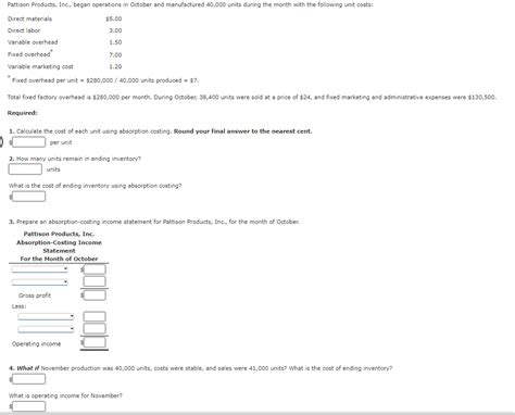 Solved F Fixed Overhead Per Unit Units Chegg Com