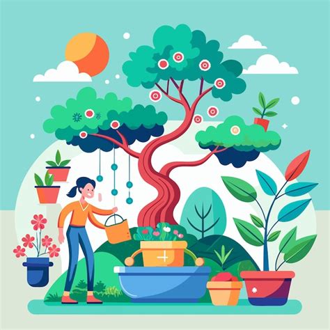 Premium Vector Bonsai Tree Vector Illustration