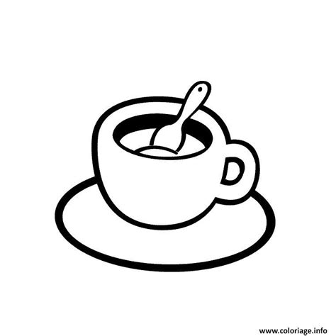 Coloriage Cuillere A Cafe Dessin Cafe à imprimer