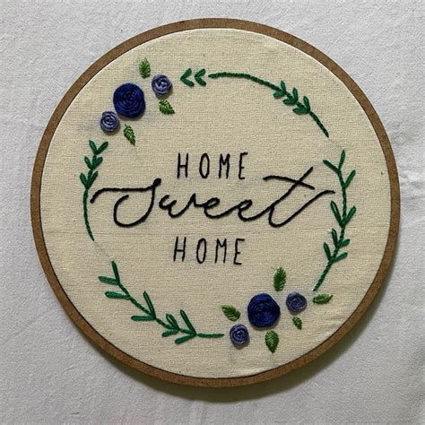 Bastidor Bordado Home Sweet Home Lar Doce Lar Elo7