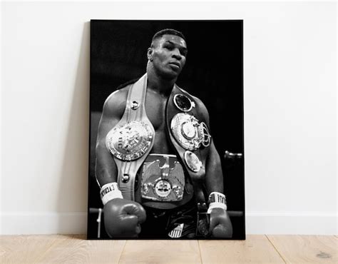 Mike Tyson Poster Black And White Mike Tyson Print Boxing Etsy
