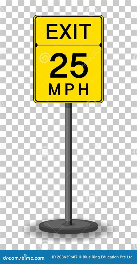 Exit MPH Sign Isolated On Transparent Background Stock Vector Illustration Of Sign Signage