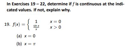 Solved In Exercises Determine If F Is Continuous At Chegg Com