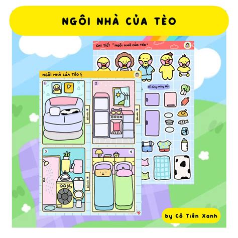 Bộ Tranh Tương Tác Cô Tiên Xanh Ngôi Nhà Của Tèo