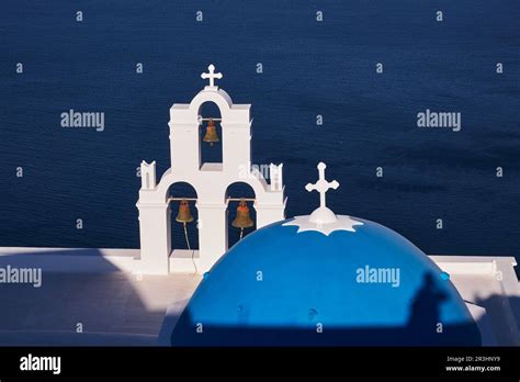 The Famous Agios Theodoros Church Know As Three Bells Of Fira One Of