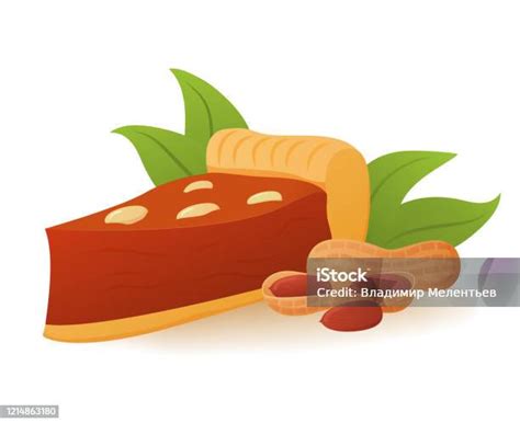 토핑 휘핑 크림과 땅콩 파이의 조각 가을 야채 디저트 컨셉 가을에 대한 스톡 벡터 아트 및 기타 이미지 가을 갈색 거품