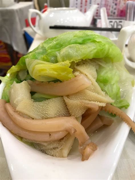 魷魚牛柏葉西生菜 香港旺角的倫敦大酒樓 Openrice 香港開飯喇