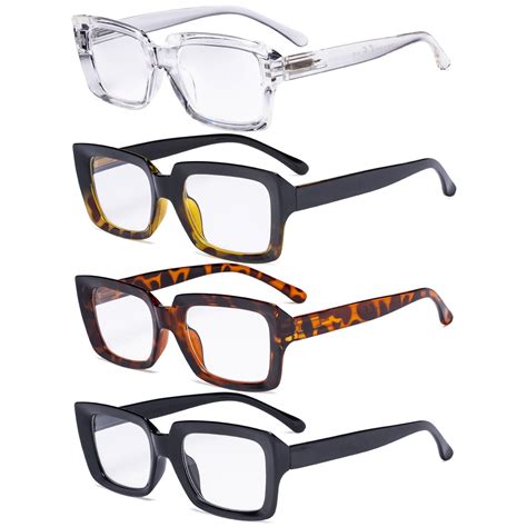 Oversized Reading Glasses Rectangle Readers R9107 1 4pack