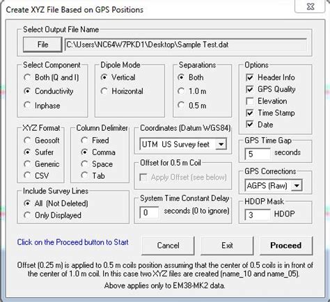 Change Parameters File Name And Proceed Geonics Training EM EM EM EM