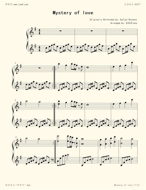 Mystery Of Love Originally Performed By Sufjan Stevensarranged B
