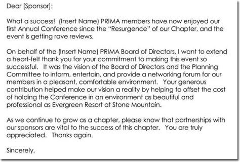 30 Sponsor Thank You Letter Samples Wording Examples