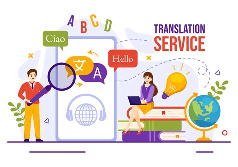 Translator Service Vector Illustration With Language Translation Various Countries And