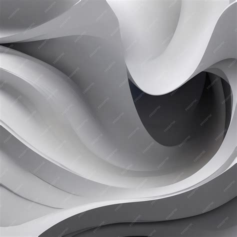 Abstract White And Gray Gradient Color Curve Background Wave Overlapping Premium Ai Generated