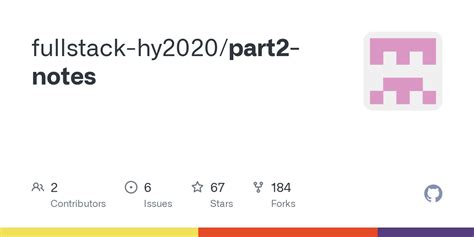 Github Fullstack Hy2020part2 Notes