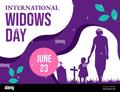 Widows Day Social Media Background Flat Cartoon Hand Drawn Templates Illustration Stock Vector