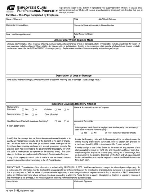 Postal S 2146 1987 2025 Form Fill Out And Sign Printable Pdf Template