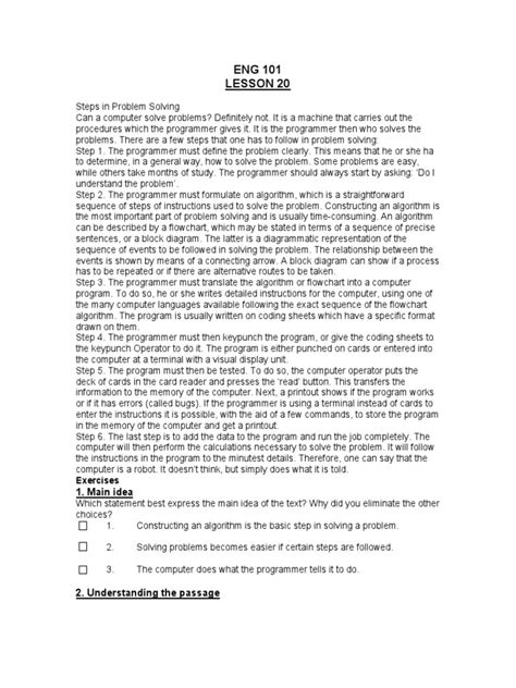 Eng101 Lesson20 Pdf Computer Program Programming