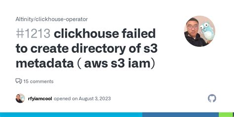 Clickhouse Failed To Create Directory Of S3 Metadata Aws S3 Iam · Issue 1213 · Altinity
