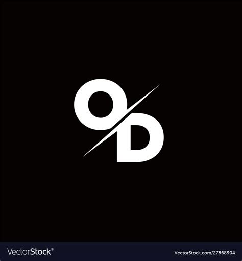 Od Logo Letter Monogram Slash With Modern Vector Image