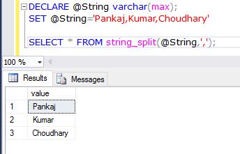 String Split Function In Sql Server