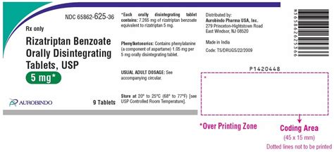 Rizatriptan Orally Disintegrating Tablets Pi