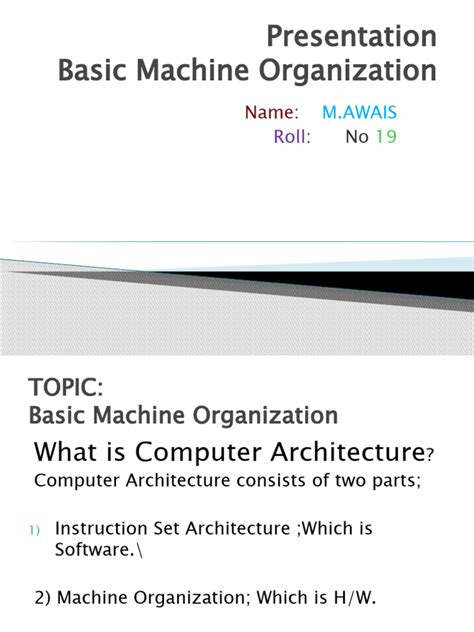 basic machine organization pdf input output process computing