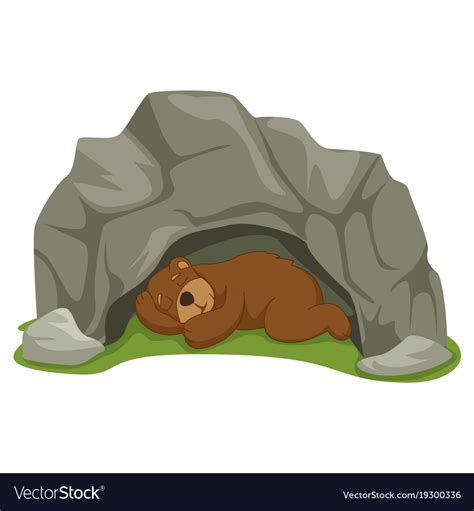 Cartoon Sleeping Bear In Ca Royalty Free Vector Image