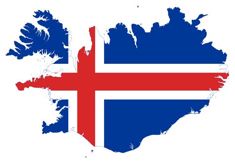 Mapa De Islandia Con La Bandera De Islandia En El Contorno Del Mapa En