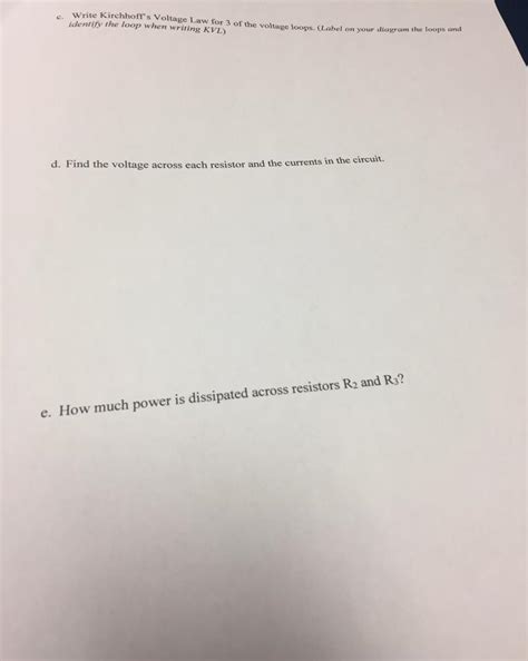 Solved For The Dc Circuit Shown Below Answer The Following Chegg