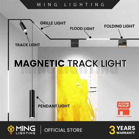 Led Magnetic Track Light Modern Tracklight Pendant Lamp Grille Folding