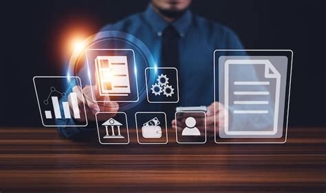 Premium Photo Document Management Concept Businessman Using Computer To Document Management